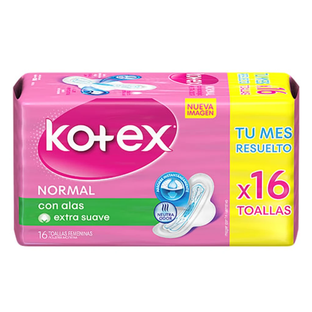 KOTEX NORMAL CON ALAS X16 – Crillon Farmacia